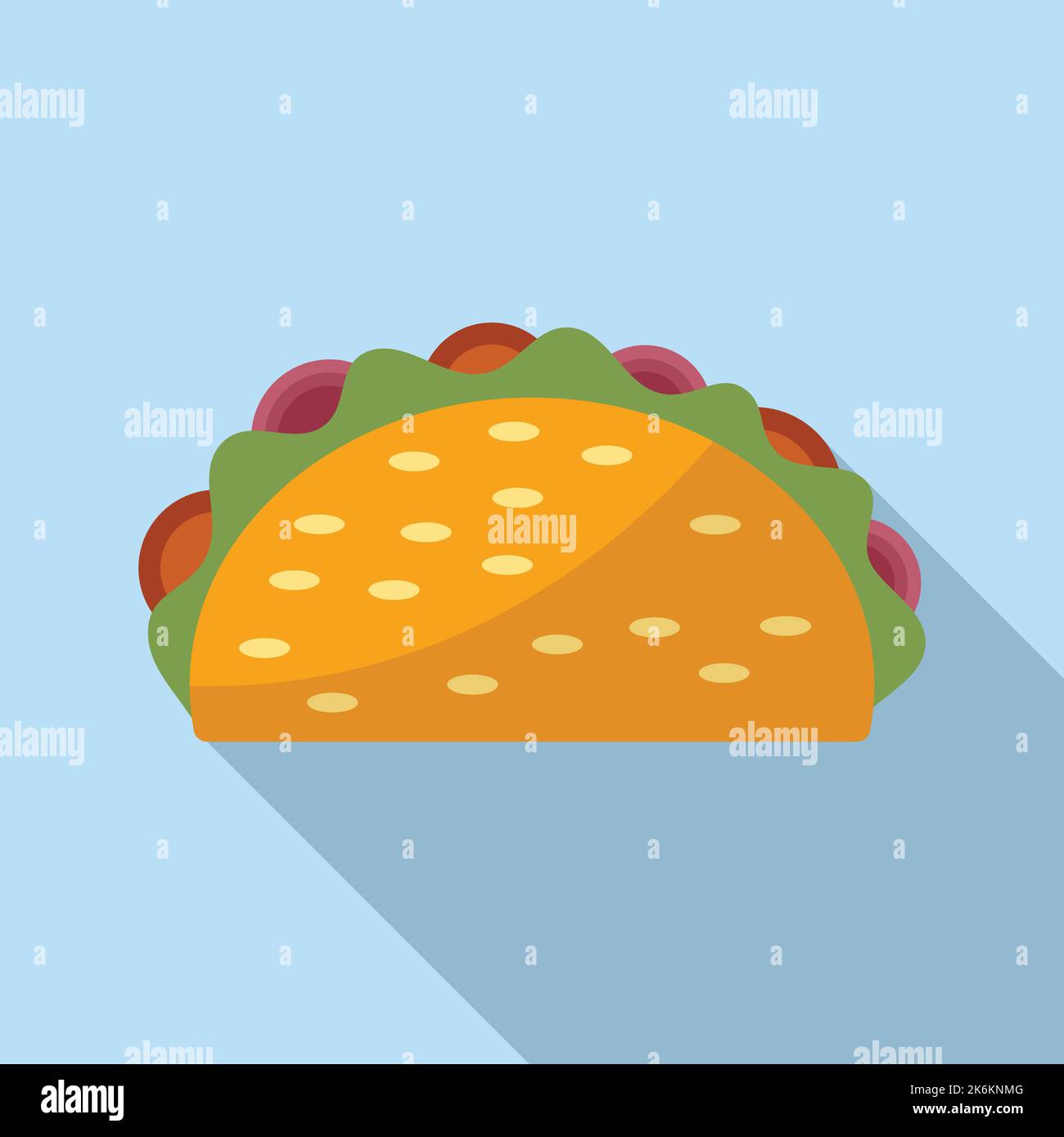 Dinner taco icon flat vector. Tacos menu. Soft menu Stock Vector Image ...
