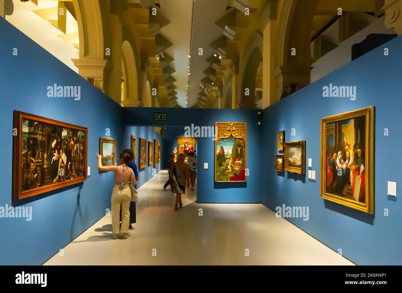 Exhibition of paintings in National Art Museum of Catalonia. Barcelona ...