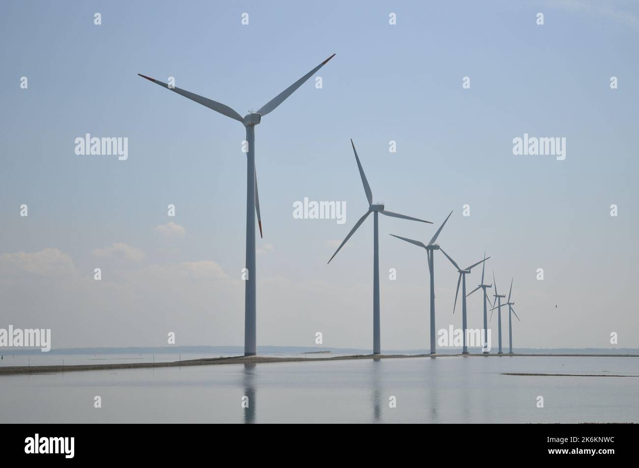 Wind farm windmills on the sea in Denmark Stock Photo - Alamy
