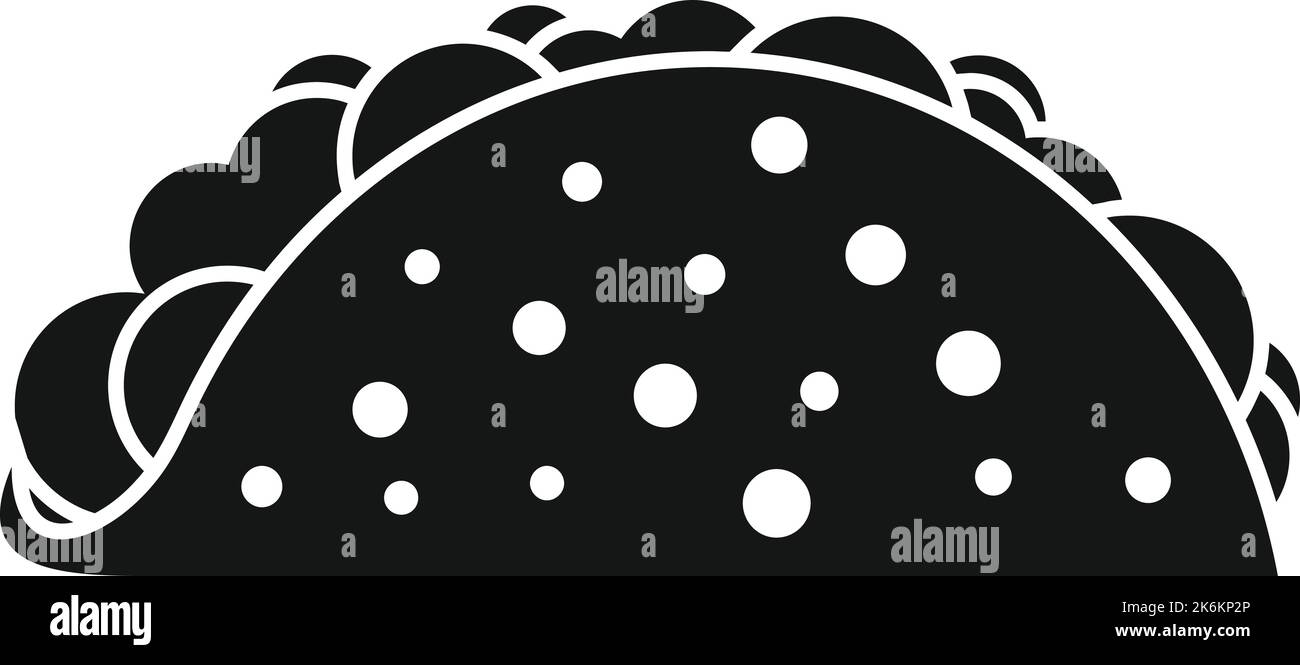 Cute taco icon simple vector. Mexican food. Funny meat Stock Vector ...