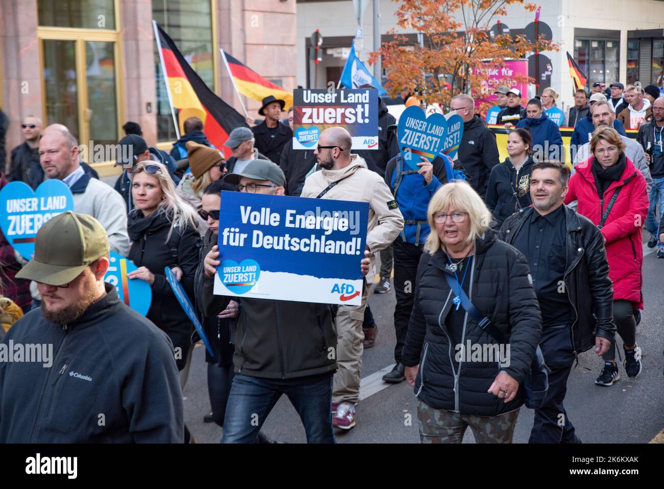 At the AfD demonstration against inflationary government policiies and ...