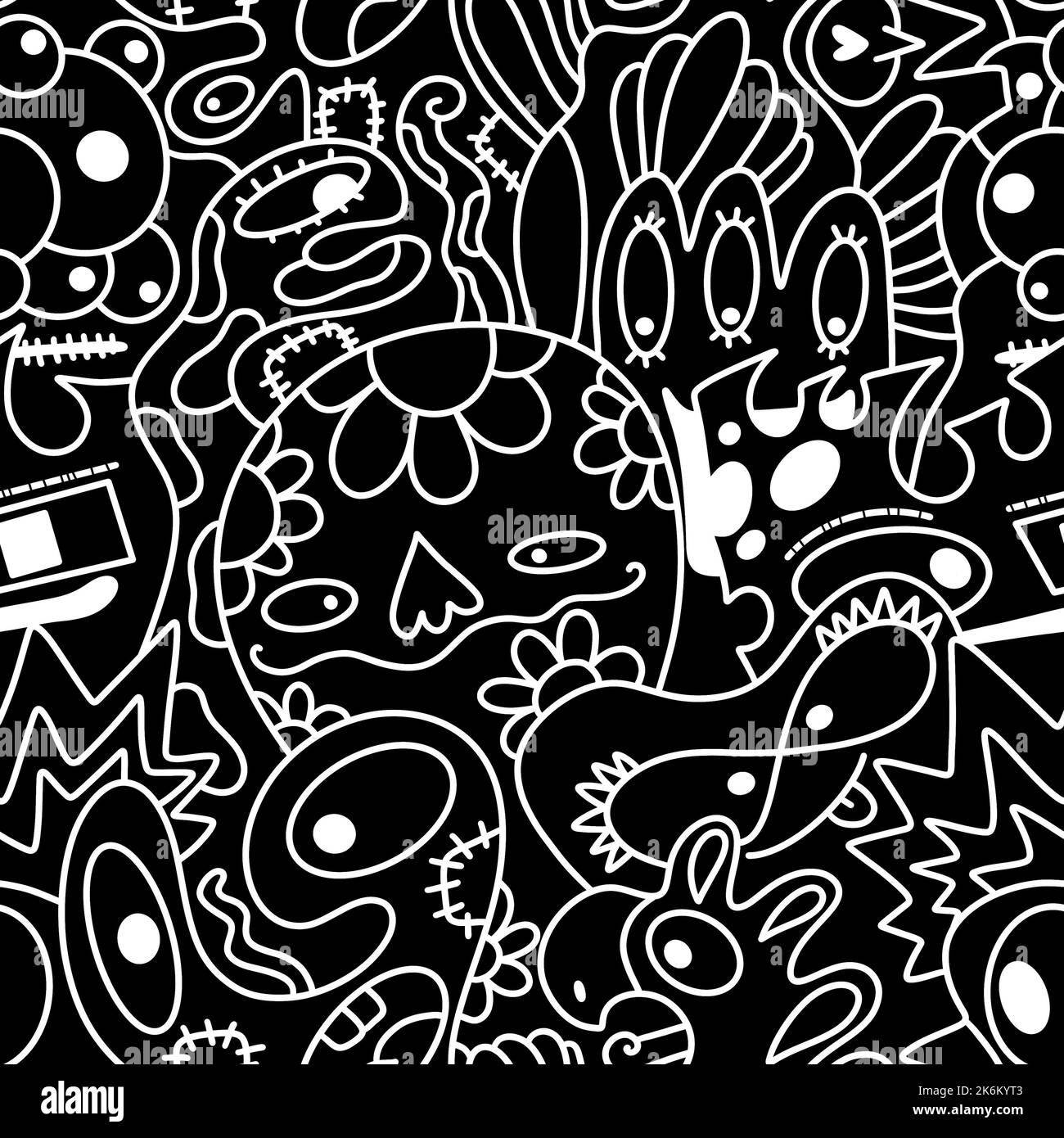 Cartoon seamless monster alien pattern for kids clothes print and ...