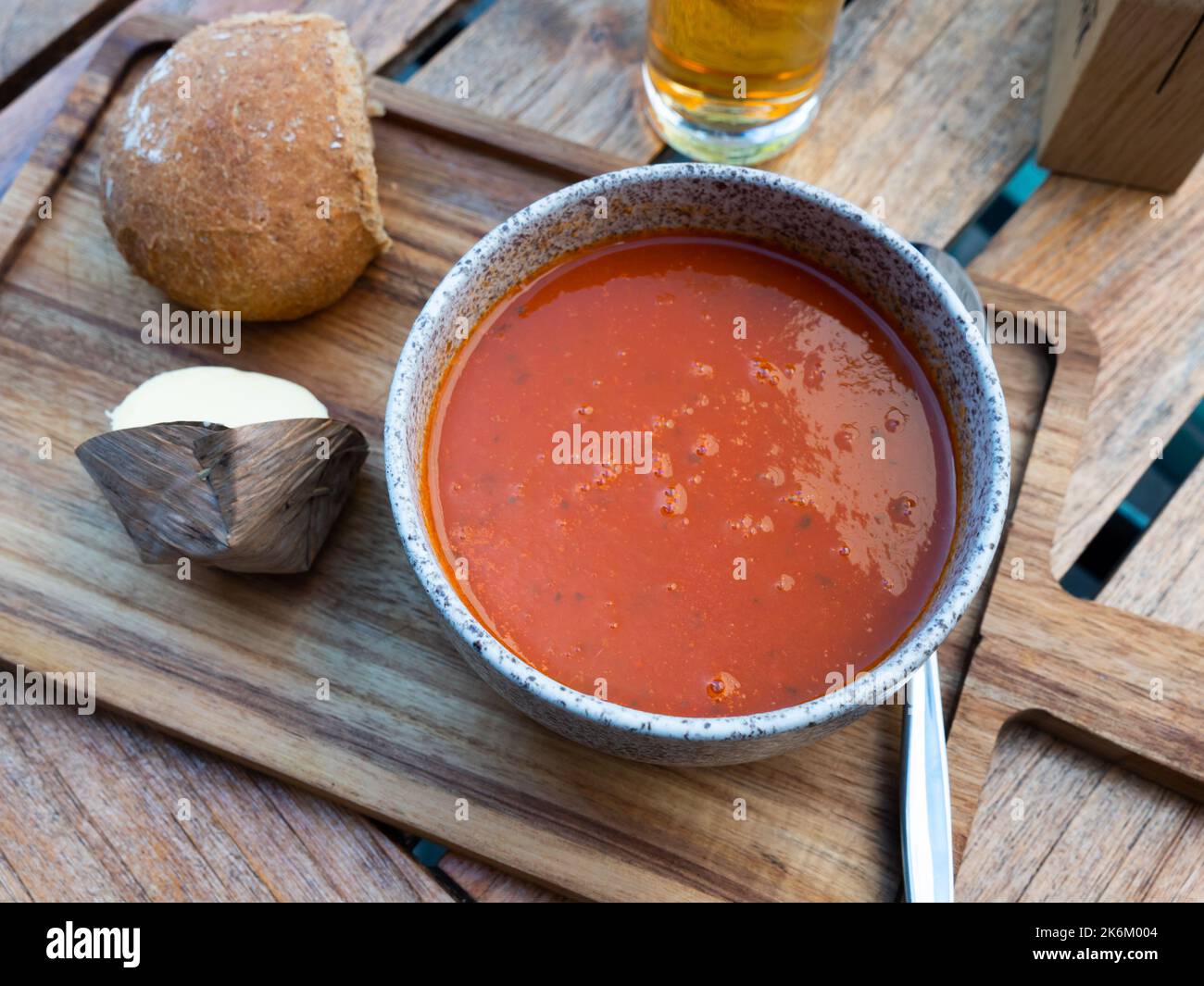 Traditional dish of Dutch cuisine is Tomato soup Stock Photo - Alamy