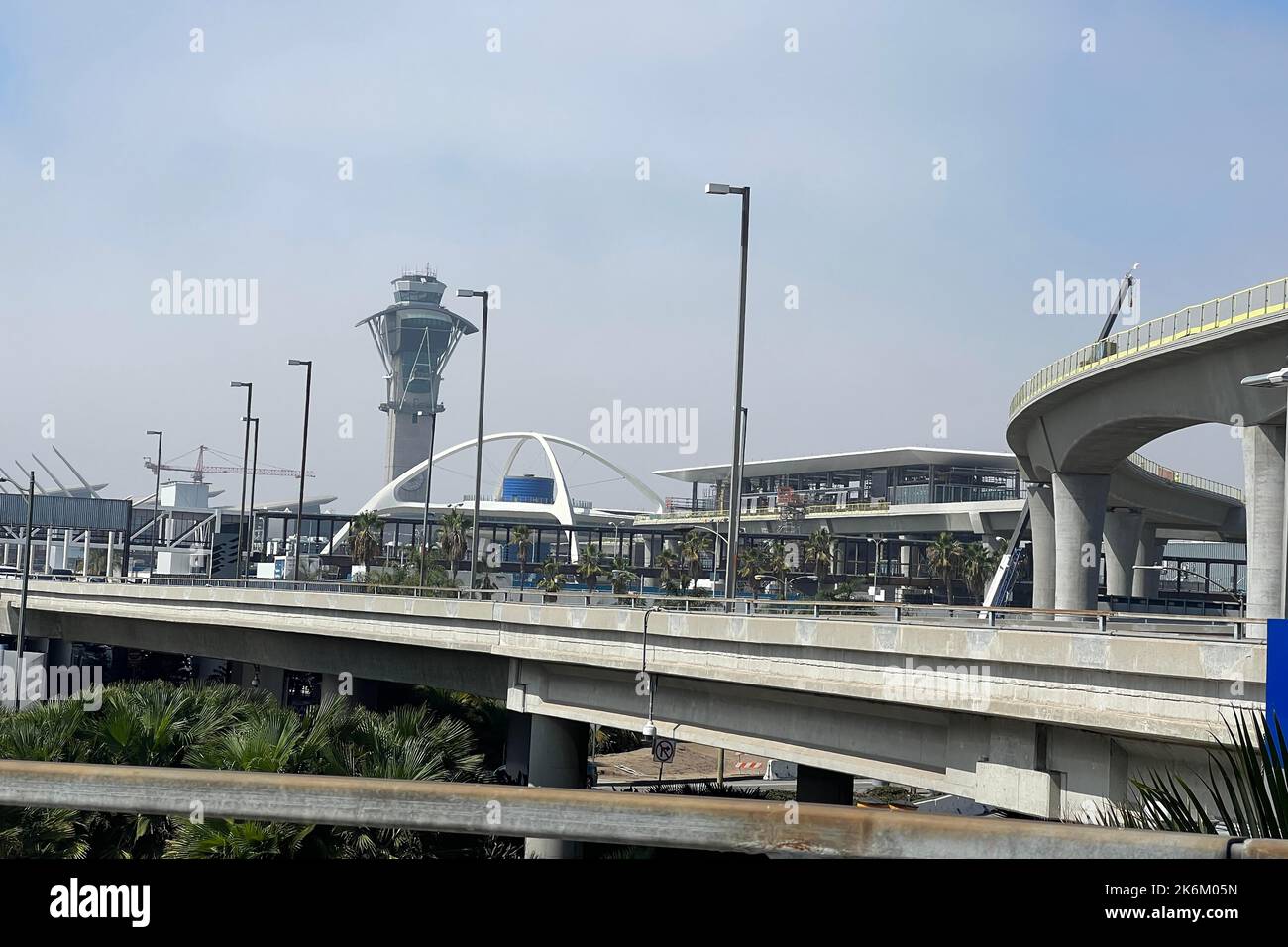 The construction site of the Automated People Mover (APM) train at Los ...