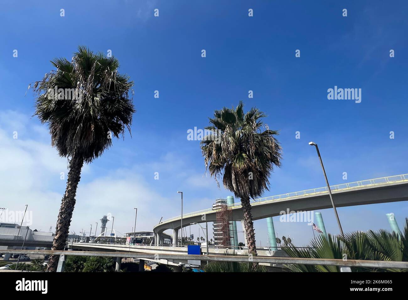 The construction site of the Automated People Mover (APM) train at Los ...