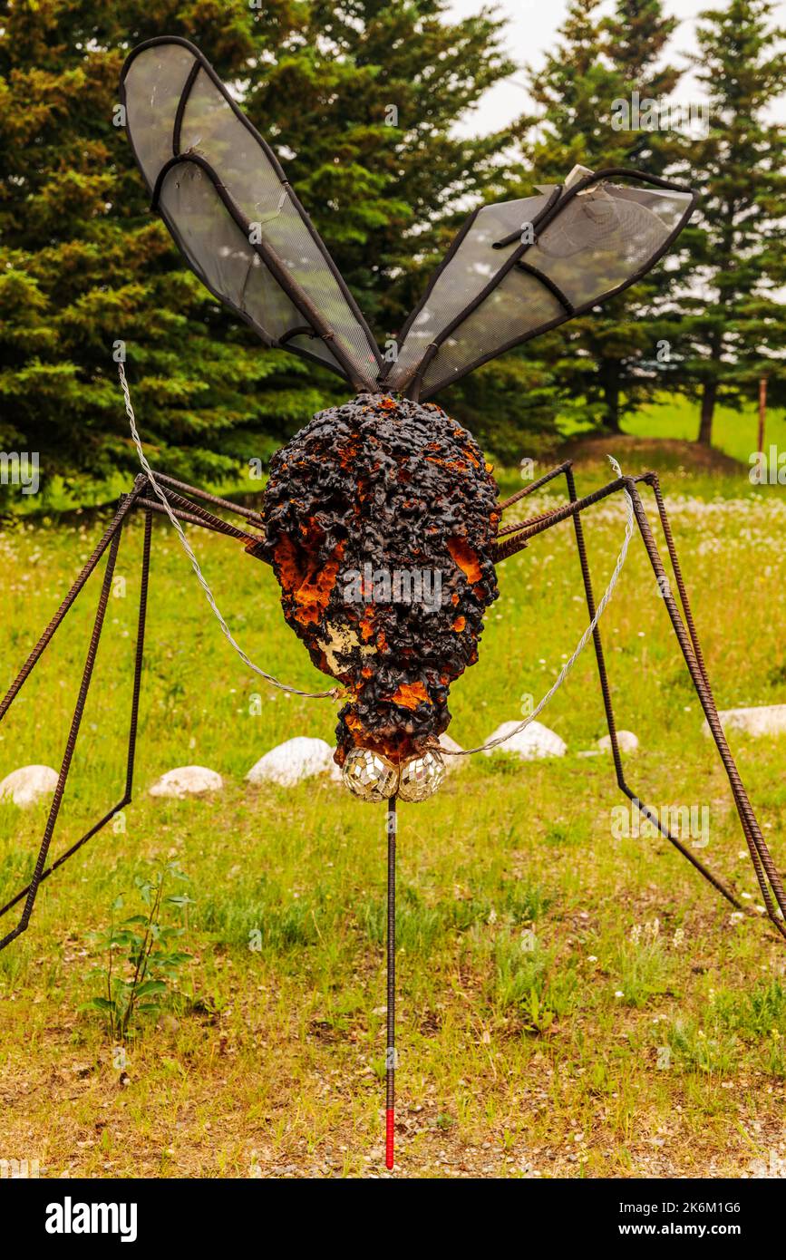 Modern mosquito sculpture; terminus of the Alaska Highway; Delta ...