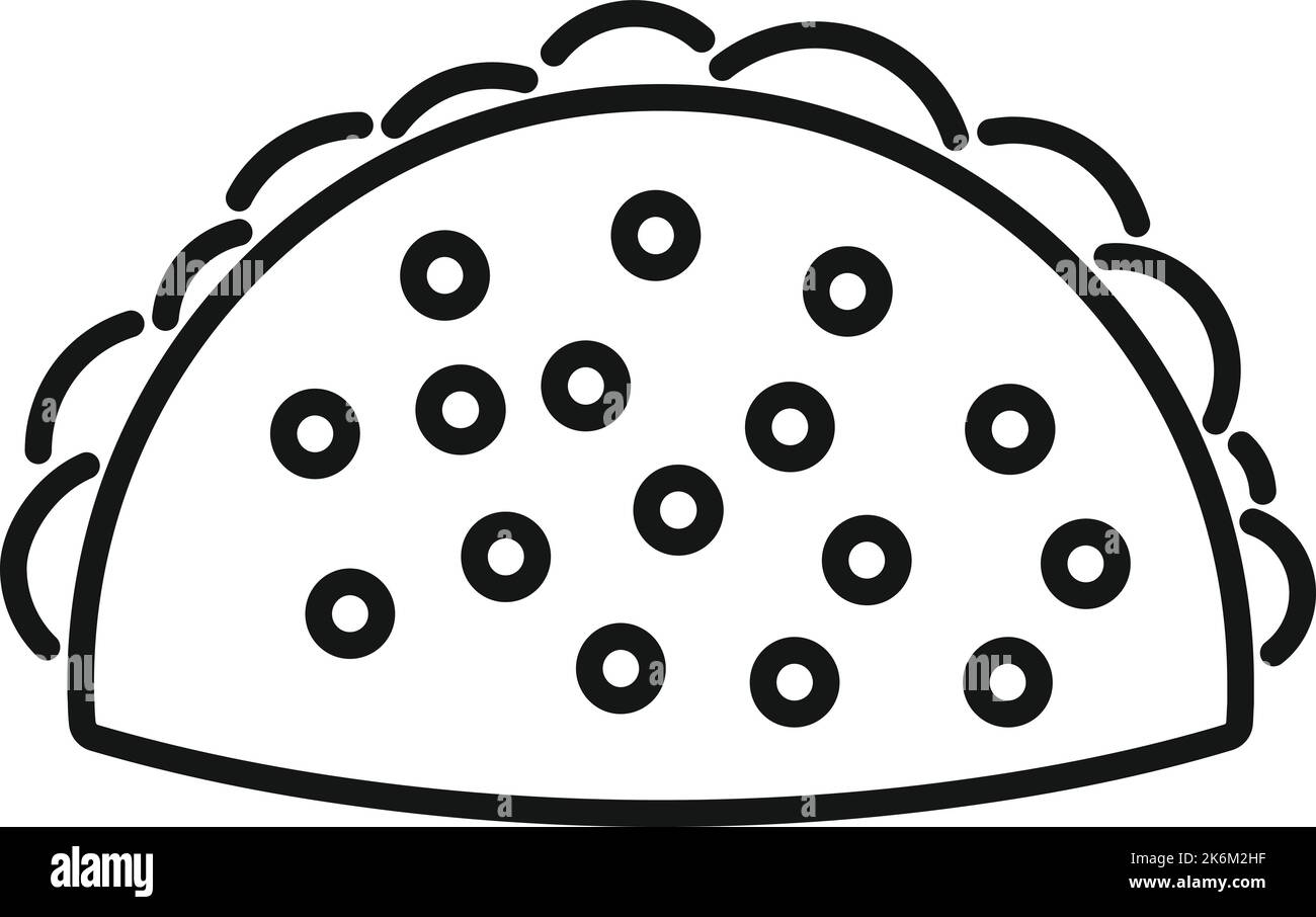 Beef taco icon outline vector. Mexican food. Tacos menu Stock Vector ...