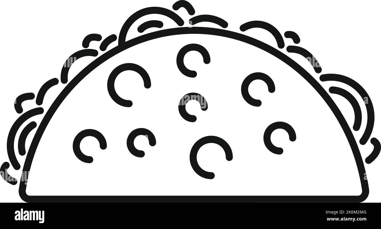 Cooked taco icon outline vector. Mexican food. Tacos meat Stock Vector ...
