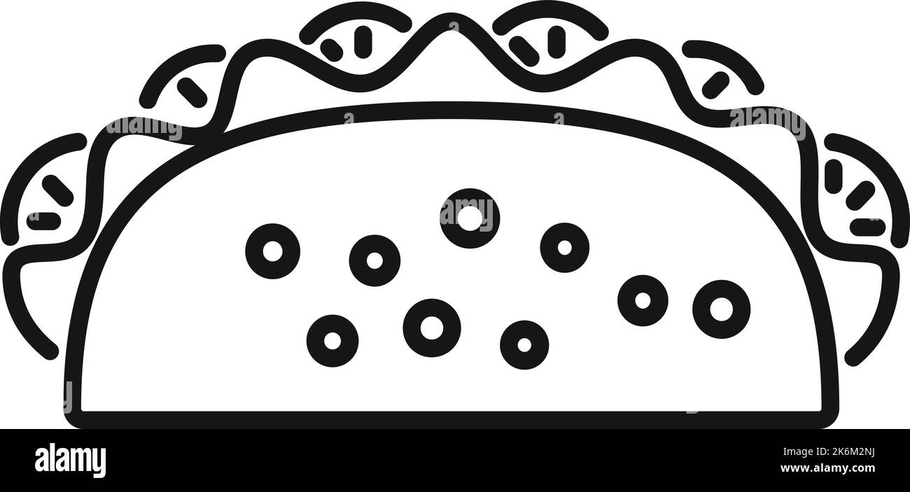 Taco food icon outline vector. Mexican food. Tacos menu Stock Vector ...