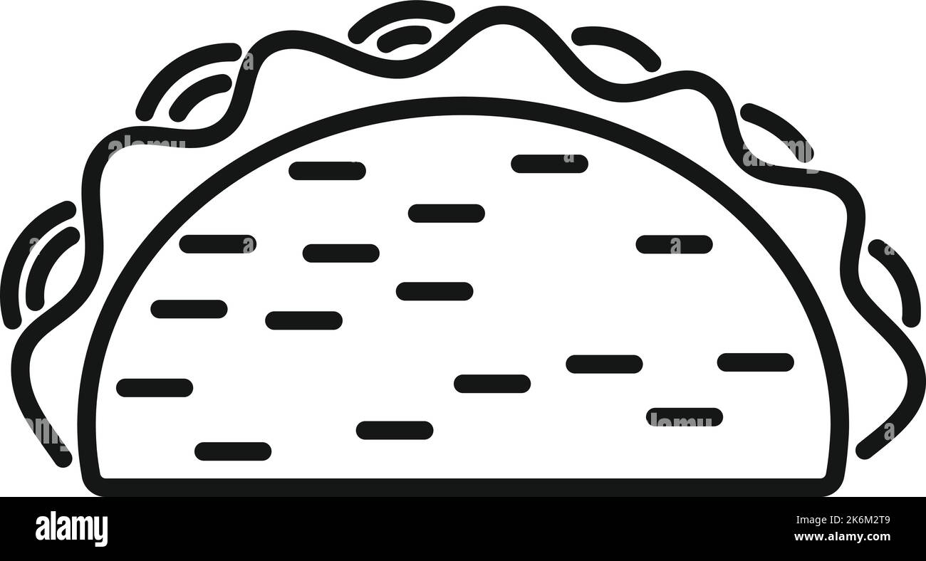 Mexican taco icon outline vector. Tortilla food. Tacos menu Stock ...