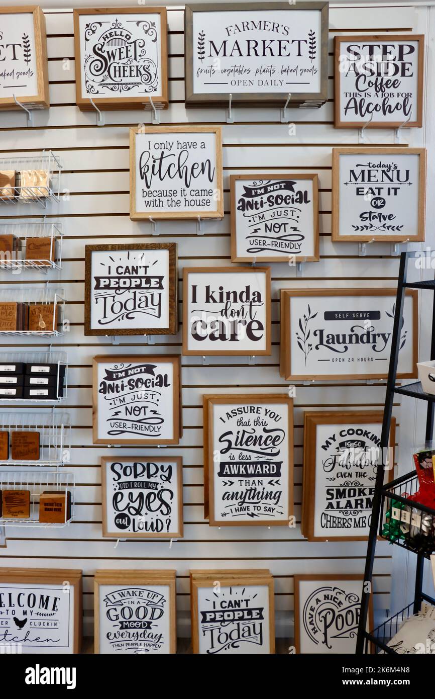 Funny signs for sale at Aurora Farms outlet center in Aurora, Ohio ...