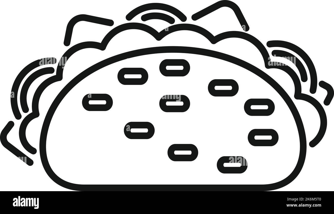 Meat taco icon outline vector. Mexican food. Tacos beef Stock Vector ...