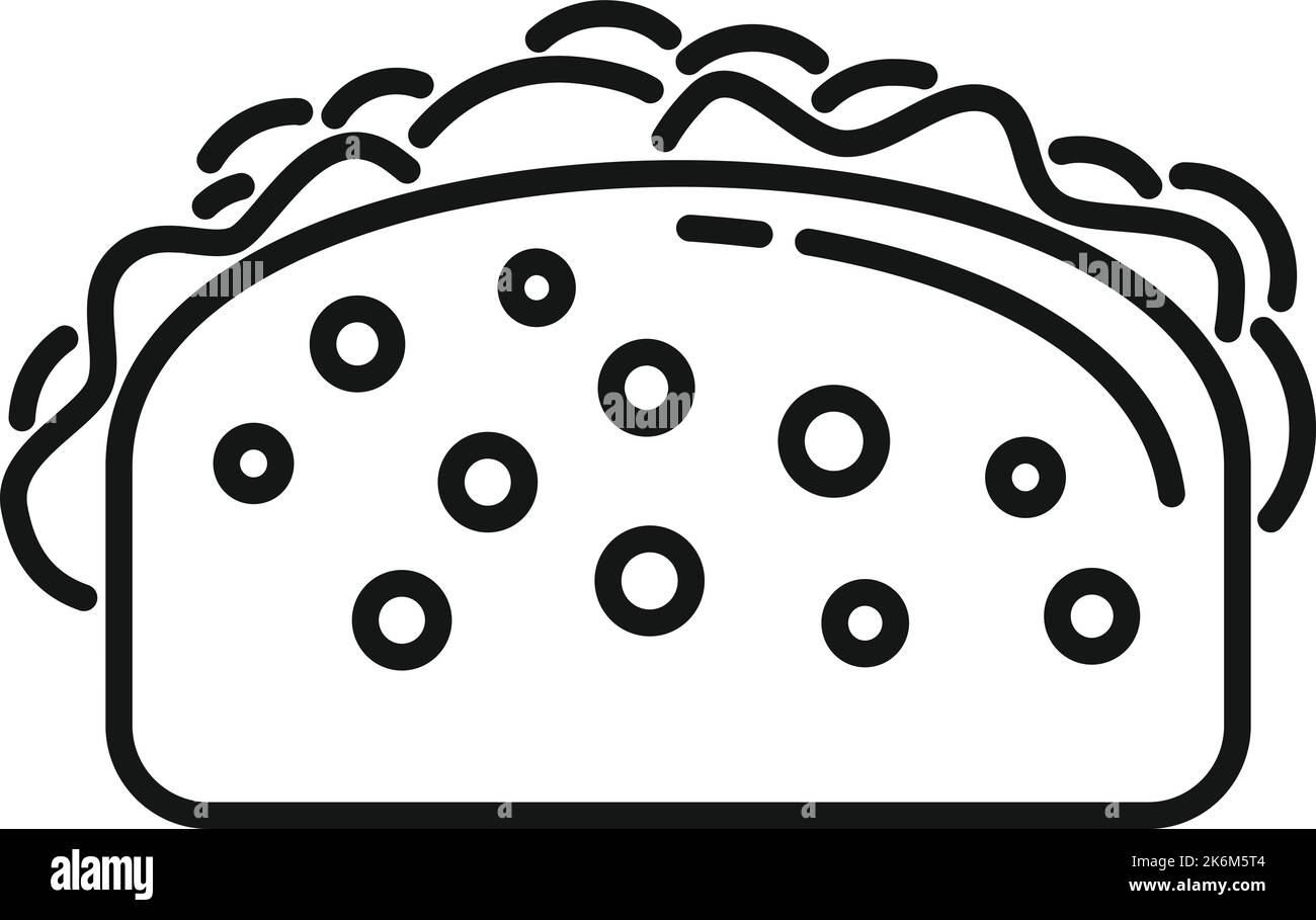 Happy taco icon outline vector. Tacos menu. Mexican food Stock Vector ...