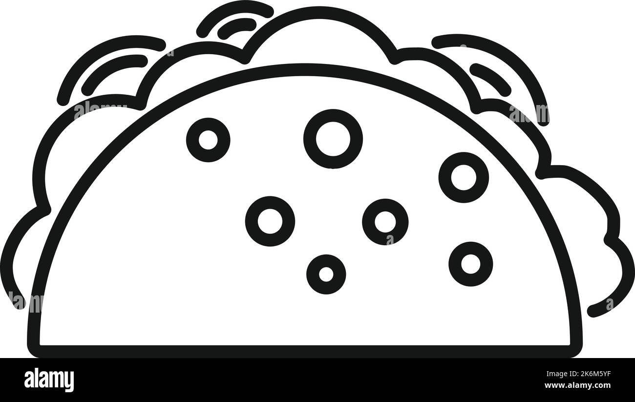 Taco icon outline vector. Tortilla food. Tacos menu Stock Vector Image ...