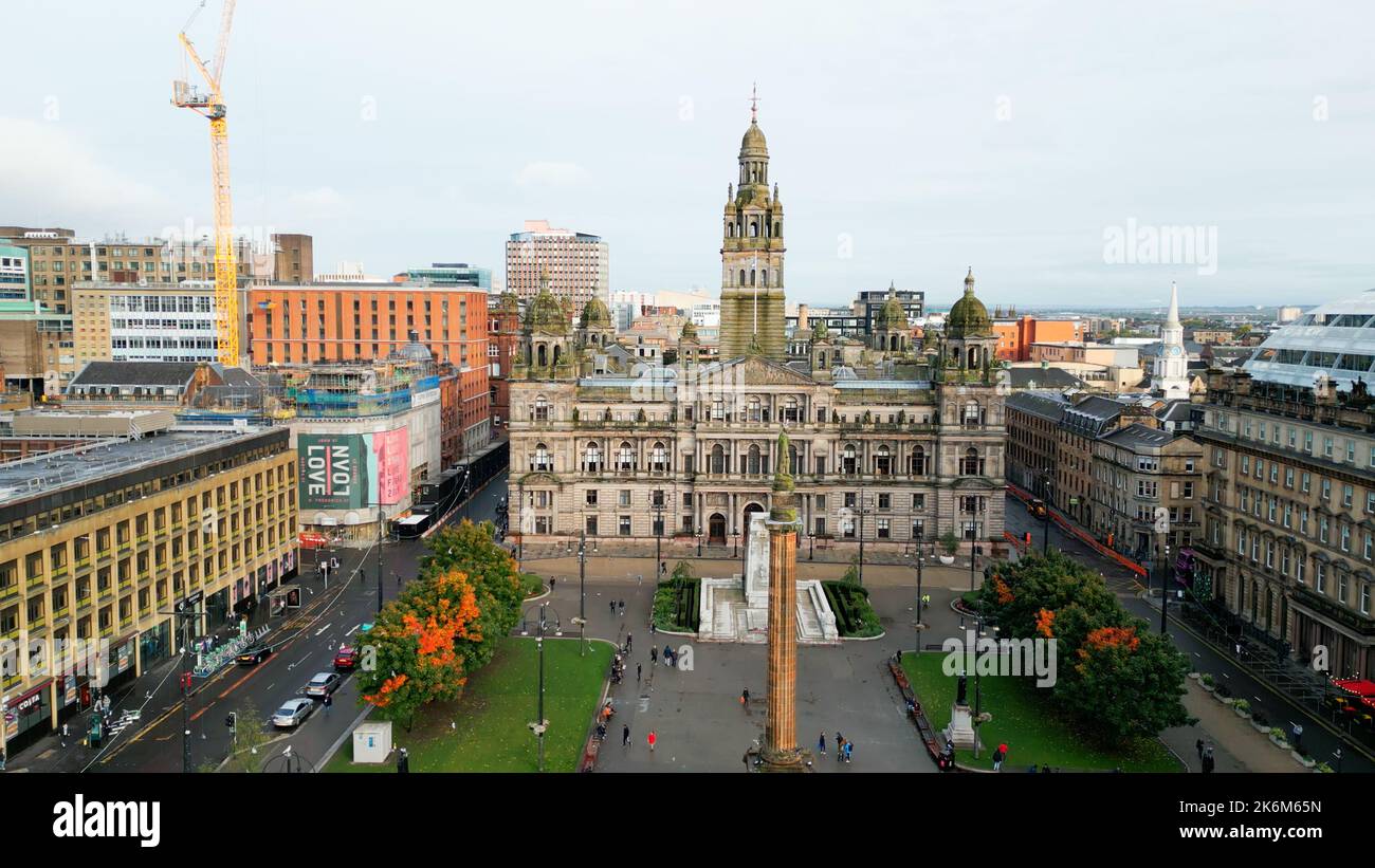 George square glasgow aerial hi-res stock photography and images - Alamy