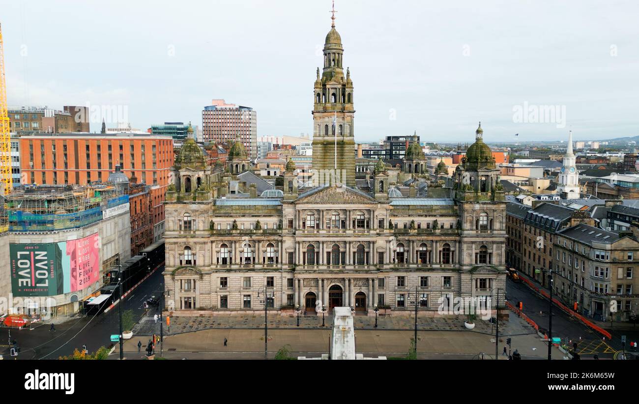 George square glasgow aerial hi-res stock photography and images - Alamy