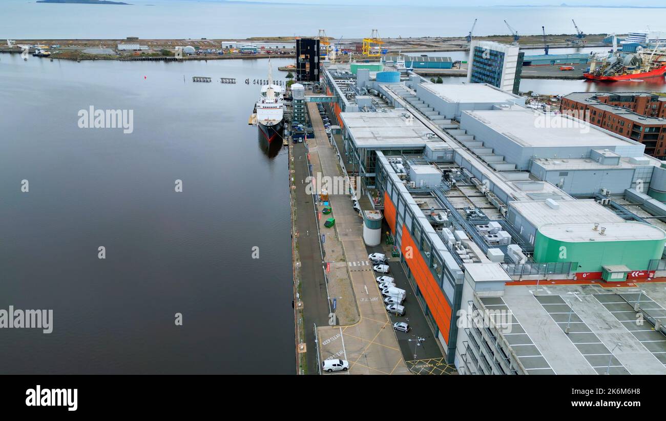 Ocean Terminal Shopping Center in Edinburgh Leith - aerial view ...