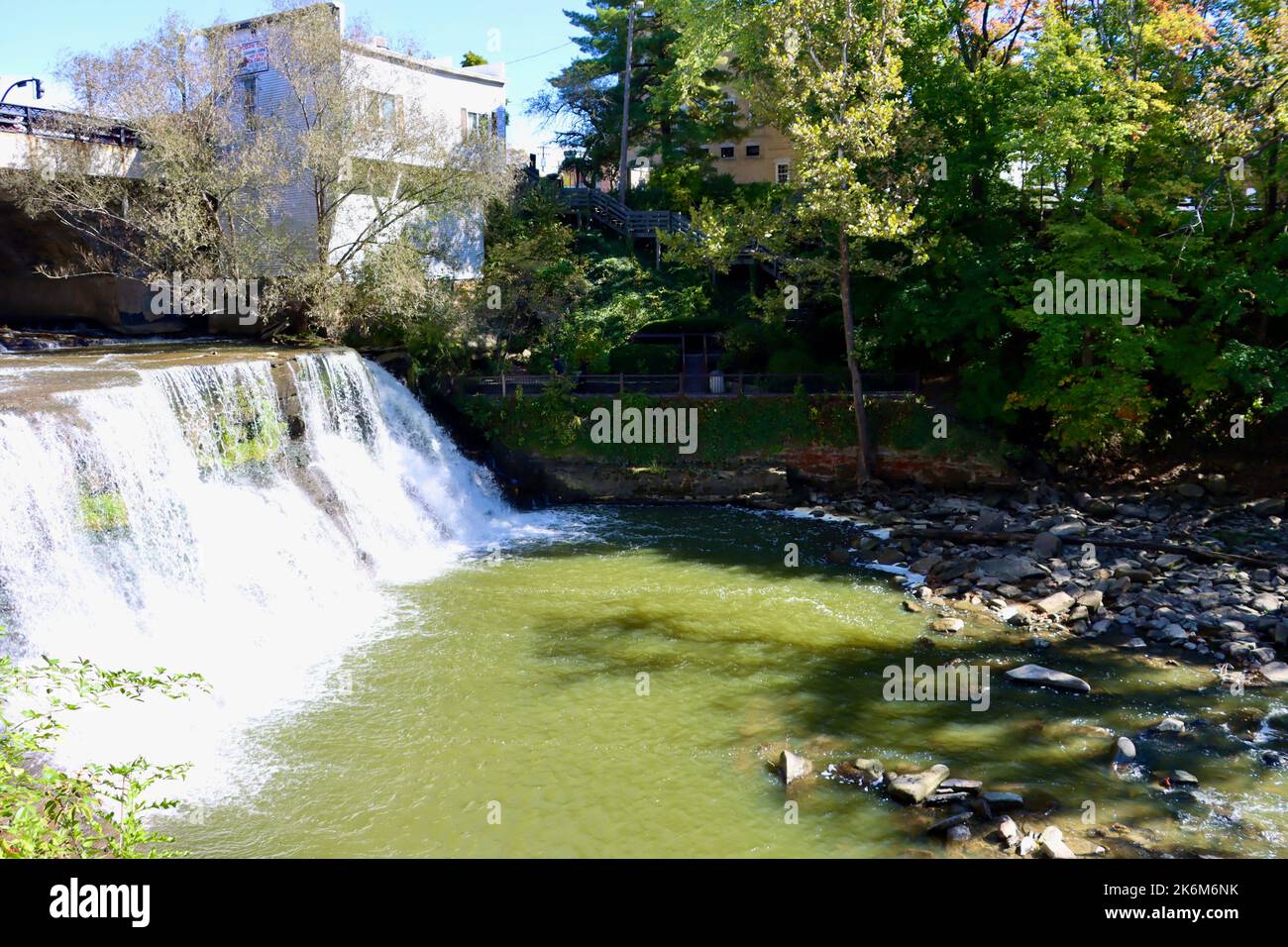 Chagrin Falls and Chagrin river runs through the center of Chagrin ...
