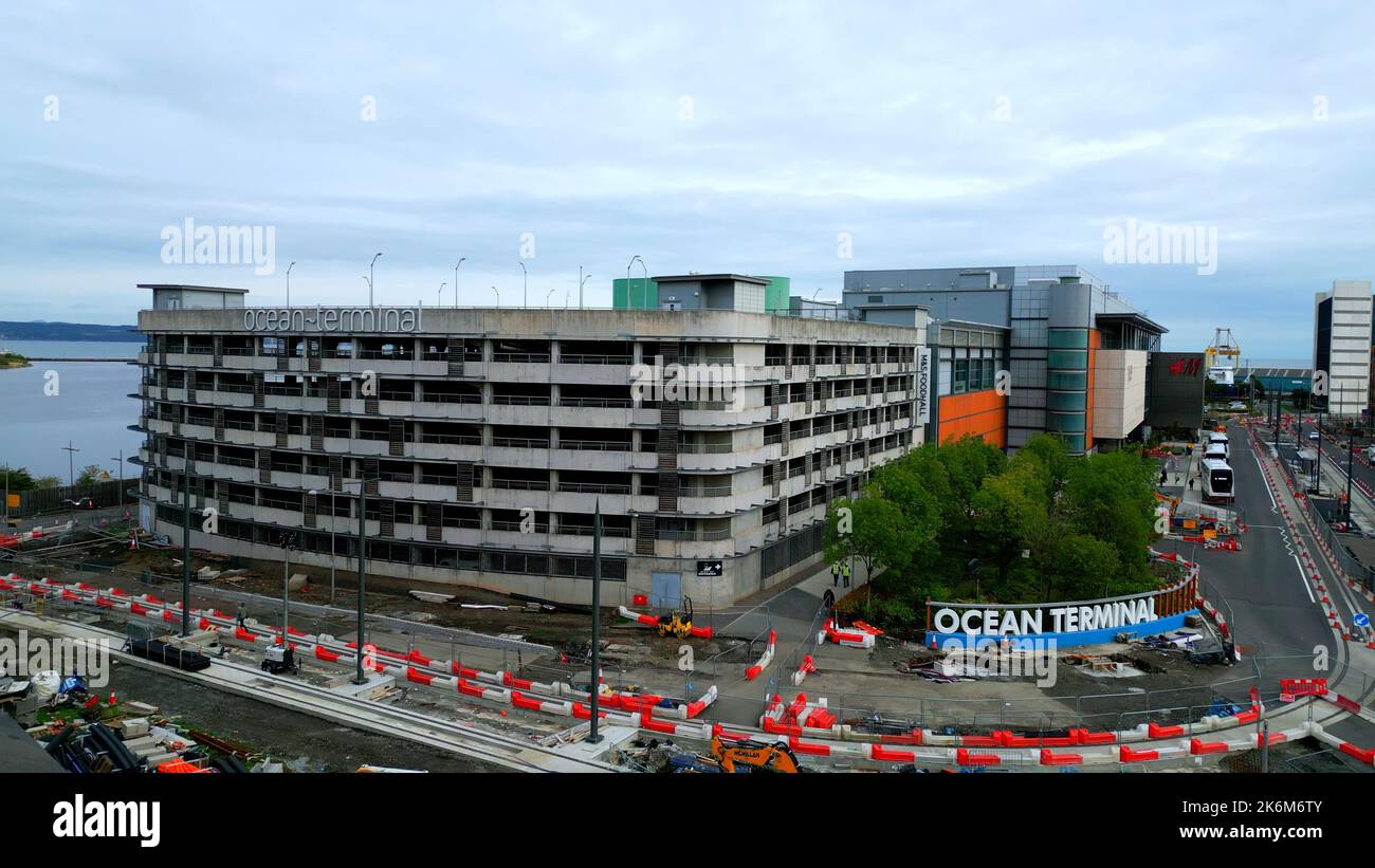Ocean Terminal Shopping Center in Edinburgh Leith - aerial view ...