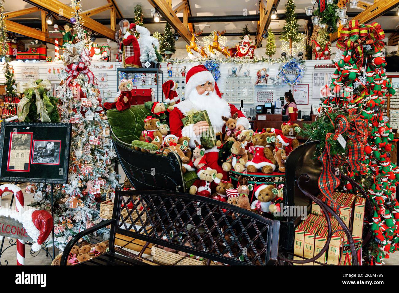 Christmas holiday decorations for sale; gift shop; North Pole; Alaska ...
