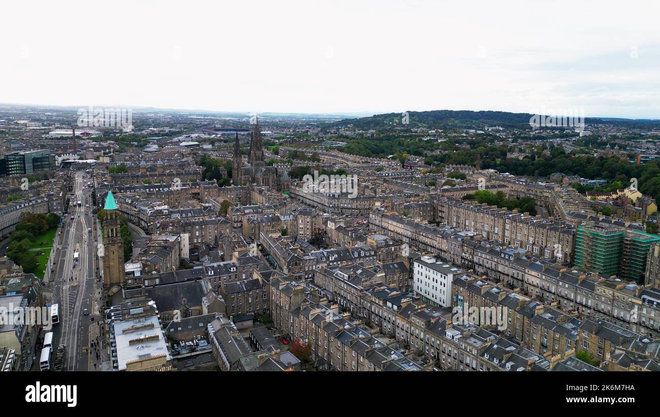 The City Center of Edinburgh from above - aerial view Stock Photo - Alamy