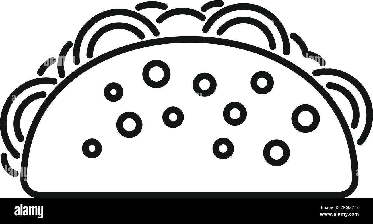 Kid taco icon outline vector. Mexican food. Tacos beef Stock Vector ...