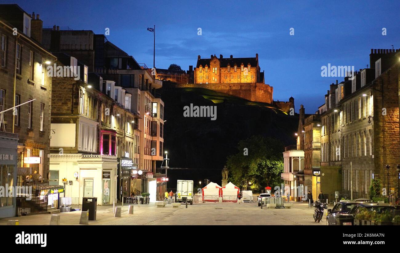 Edinburgh Castle - view from New Town - EDINBURGH, SCOTLAND - OCTOBER ...