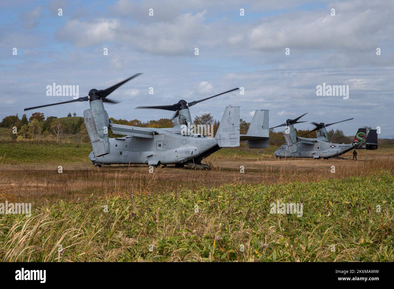 U.S. Marine Corps MV-22B Ospreys with Marine Medium Tiltrotor Squadron ...