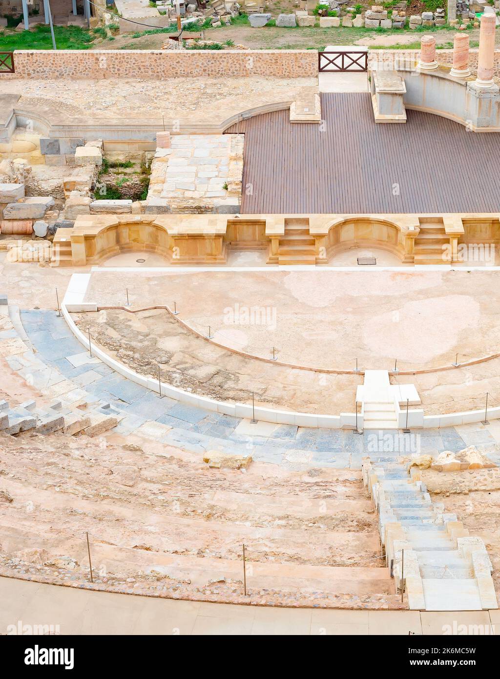 Top view of coliseum amphitheater, historical destination, Cartagena ...