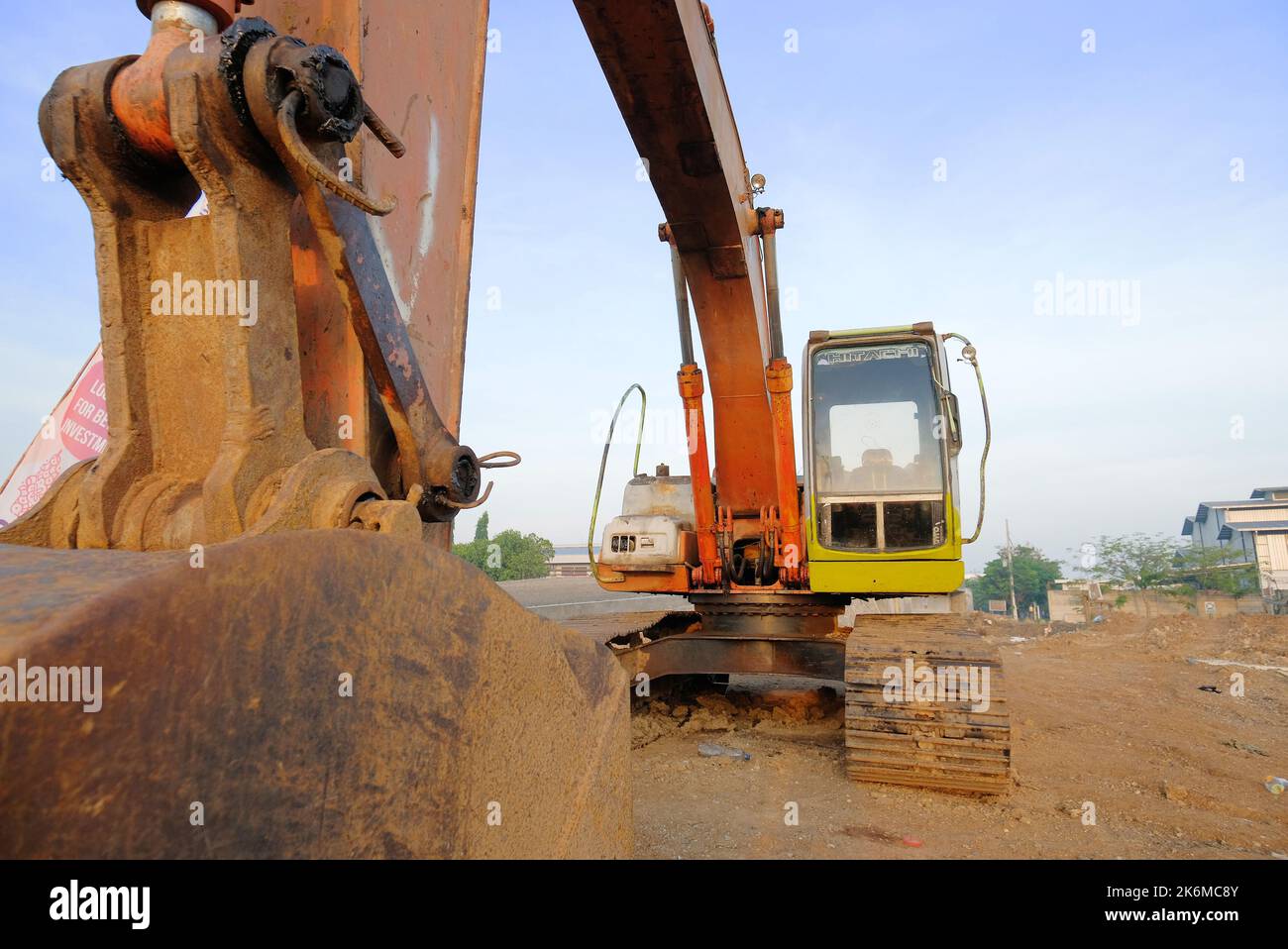 Semarang, Indonesia - 24 September 2022: Excavator. Close up detail of ...