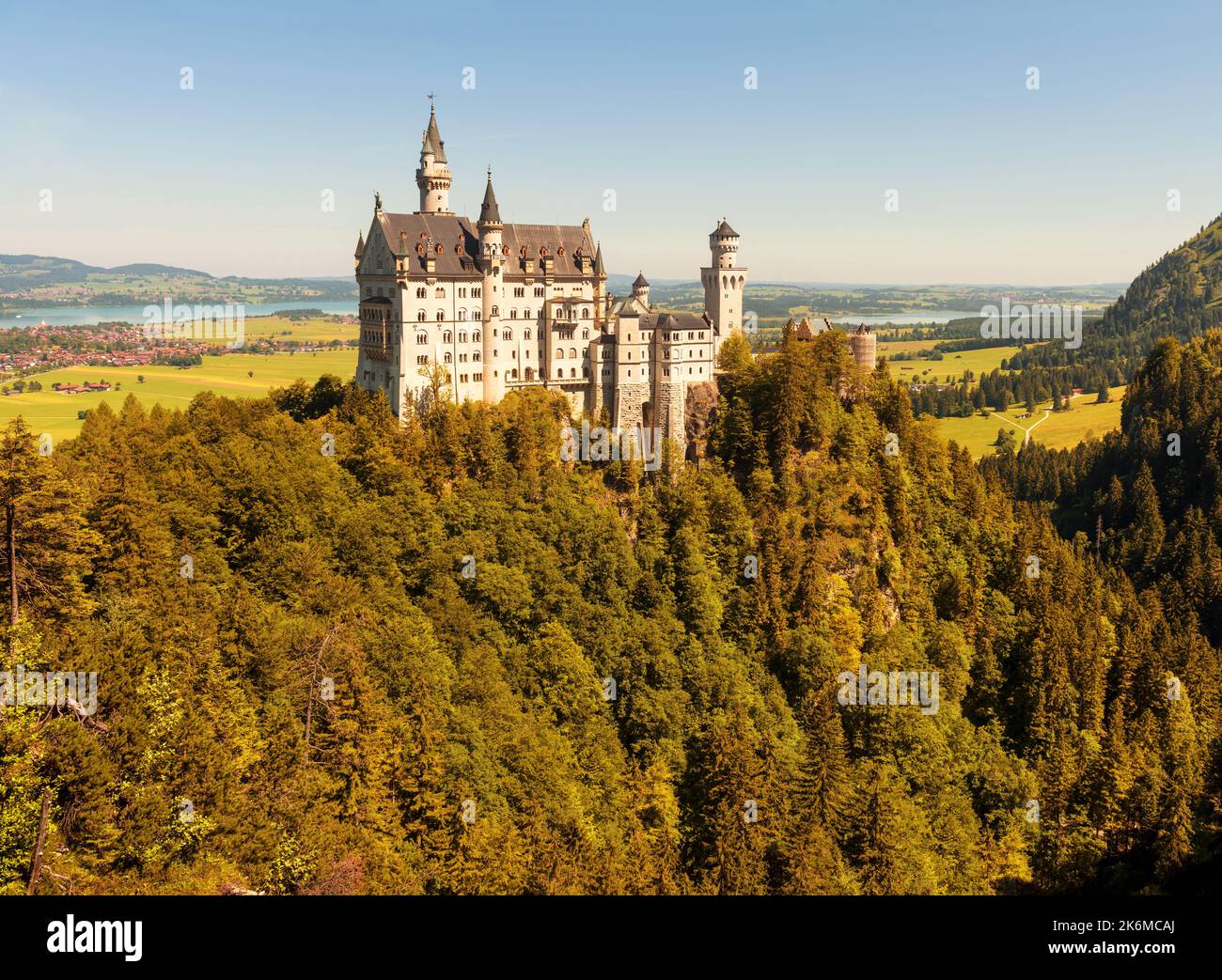 Neuschwanstein Castle in Munich vicinity, Germany, Europe. Landscape ...