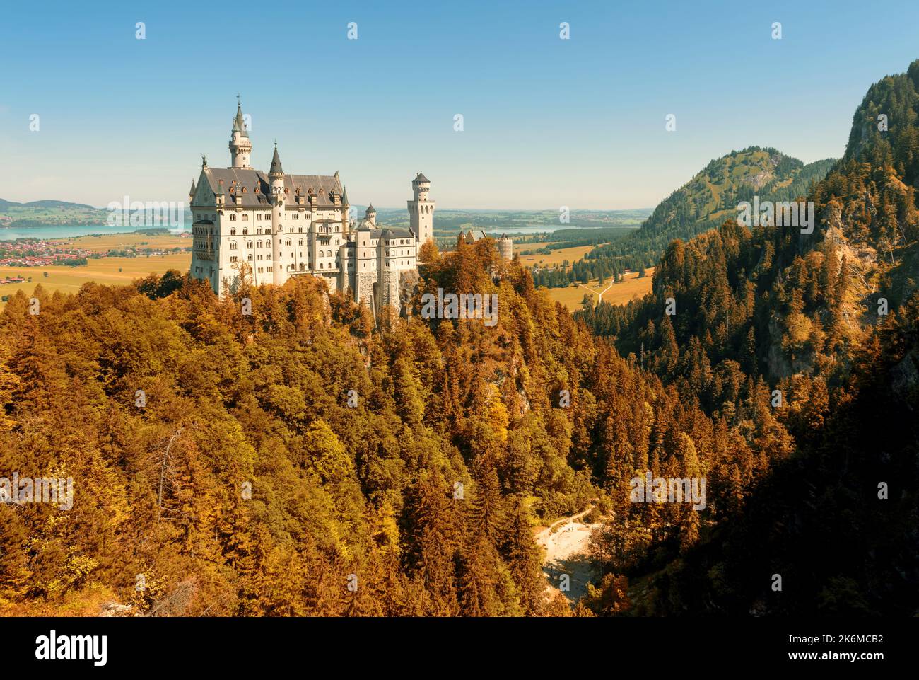 Neuschwanstein Castle near Fussen, Germany, Europe. Landscape with old ...