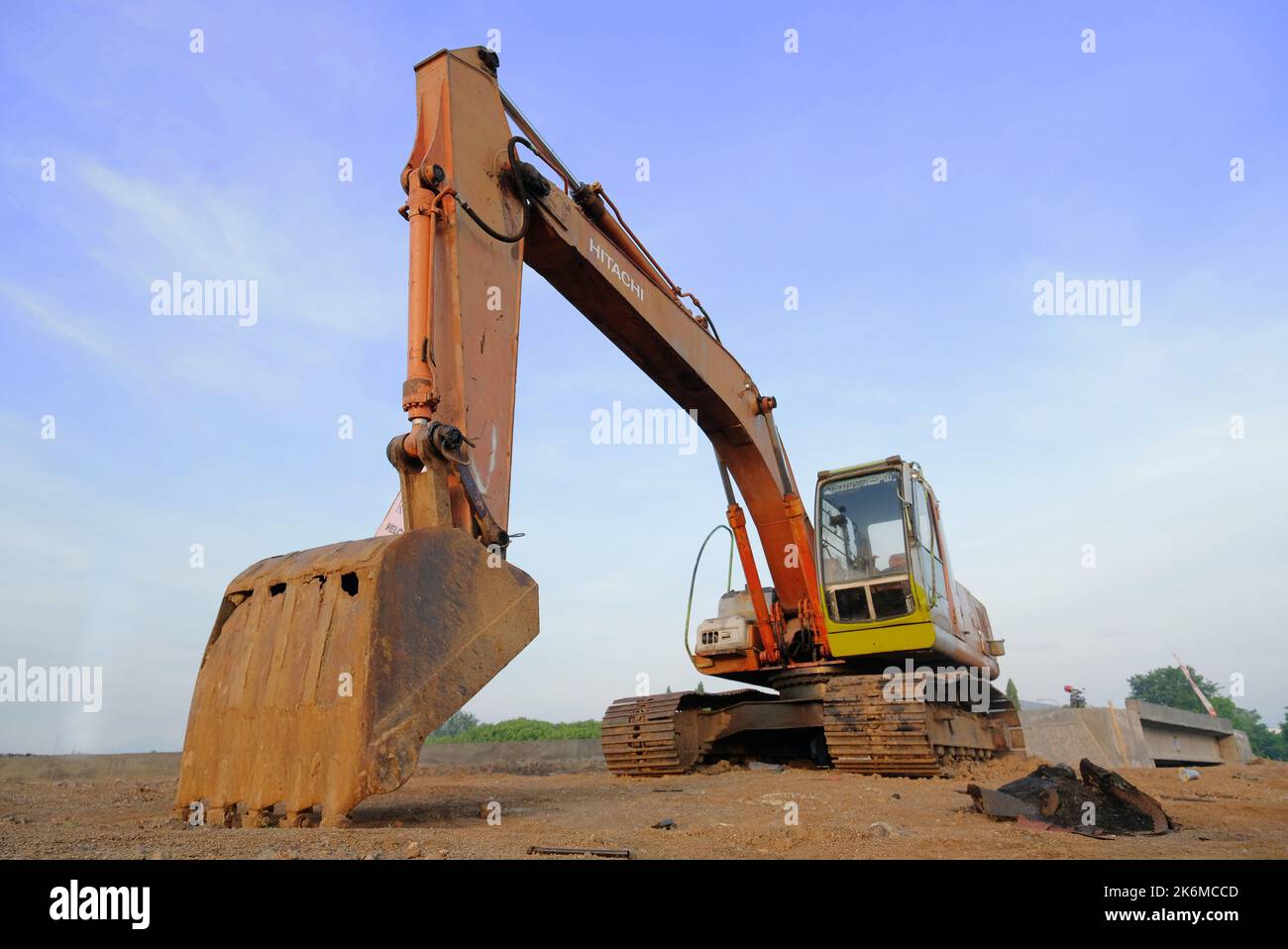 Semarang, Indonesia - 24 September 2022: Excavator. Close up detail of ...