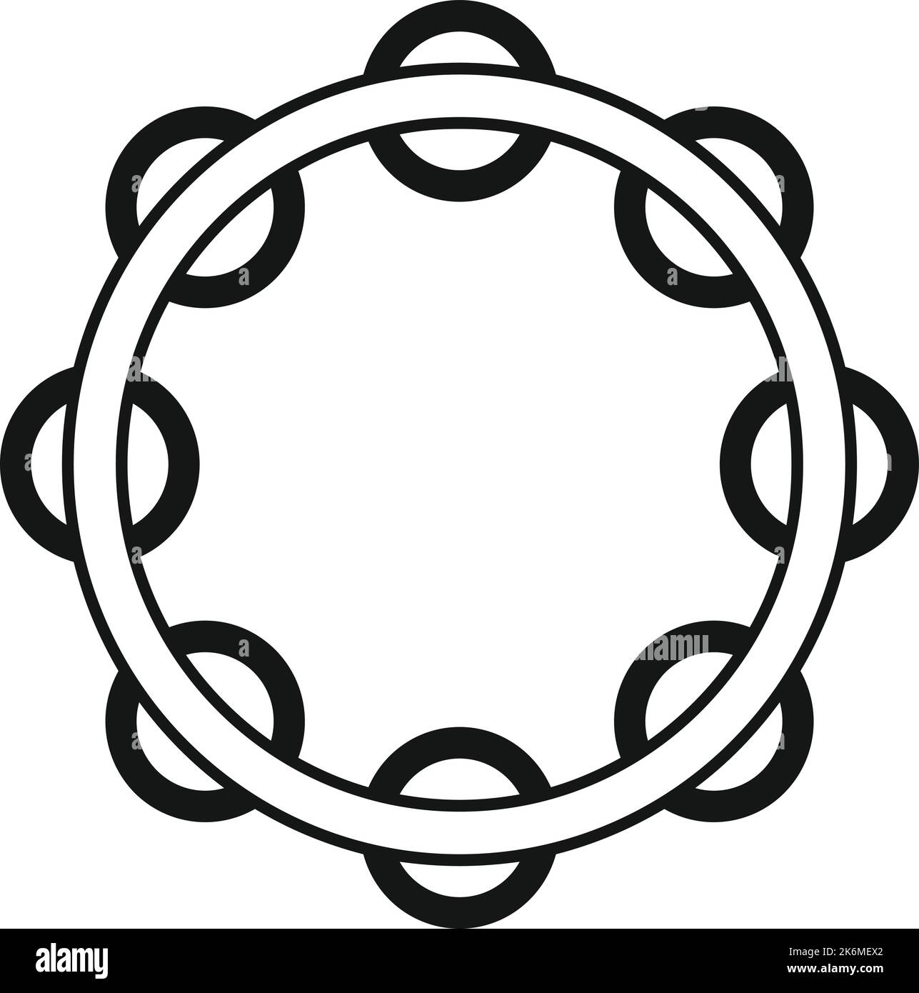 Timbrel tambourine icon simple vector. Music drum. Concert bell Stock ...