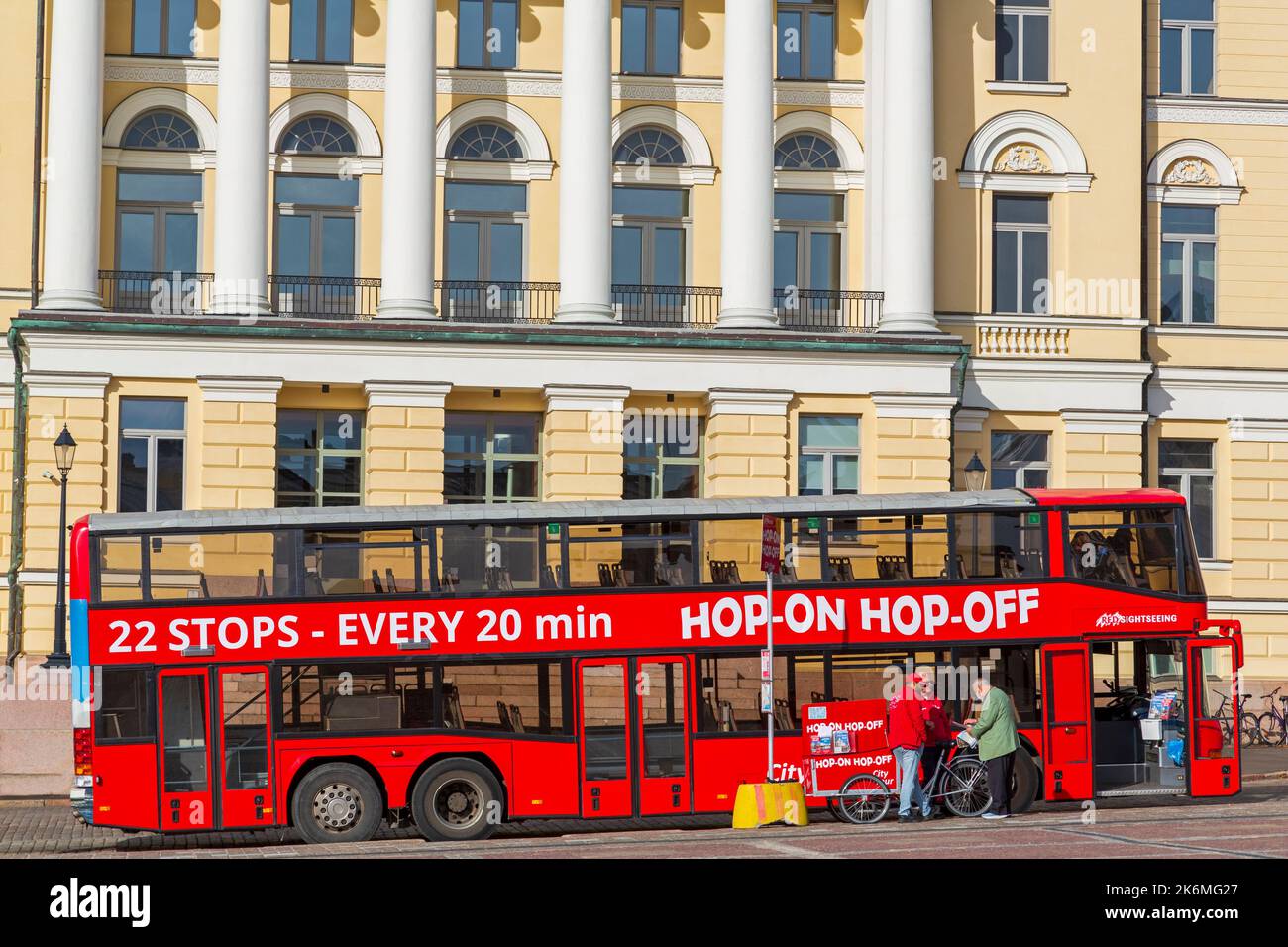 Hop on Hop Off bus, Senate Square, Helsinki Cathedral, Finland, Europe ...