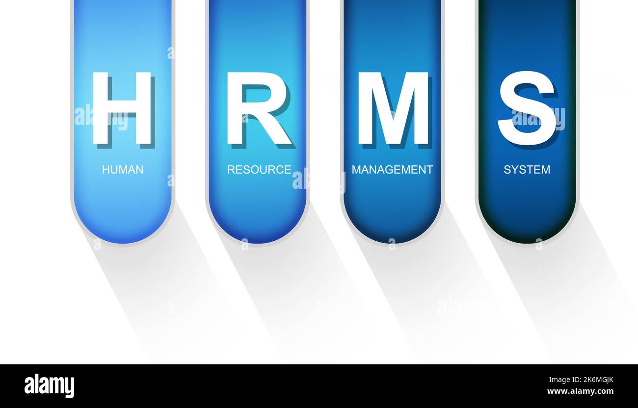 HRMS as Human Resource Management System acronym isolated, 3D rendering ...