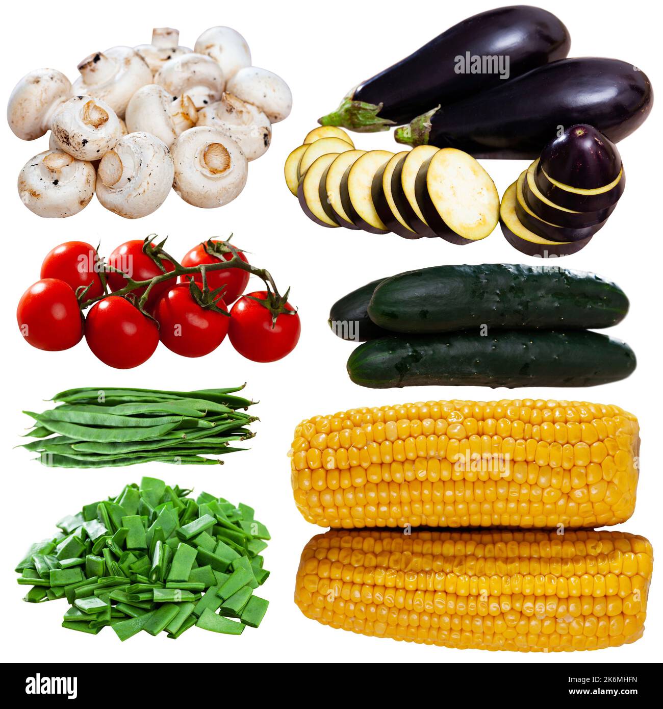 Many different types of vegetables over white background Stock Photo ...