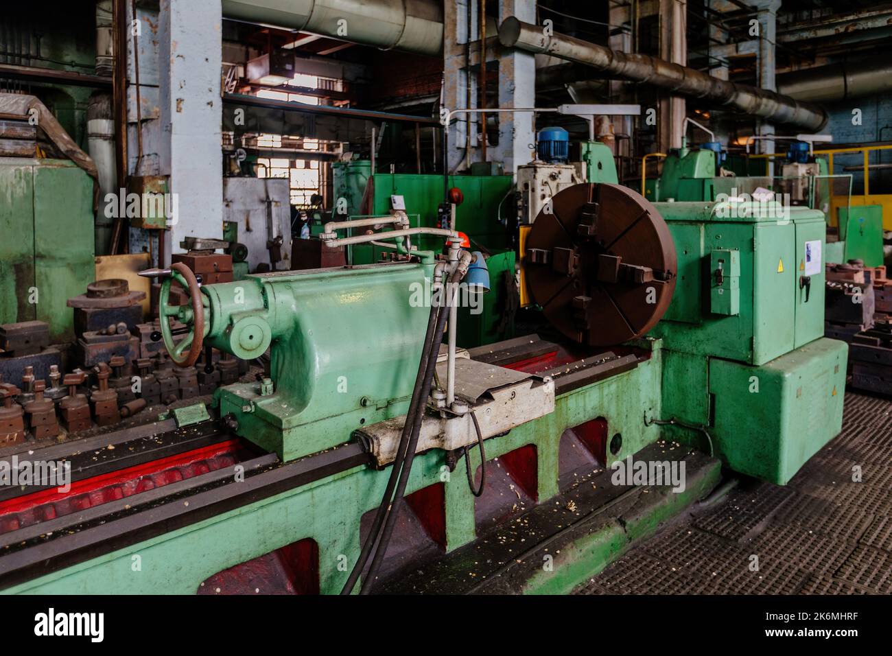 Closeup process metalworking machine manufacturing hi-res stock ...