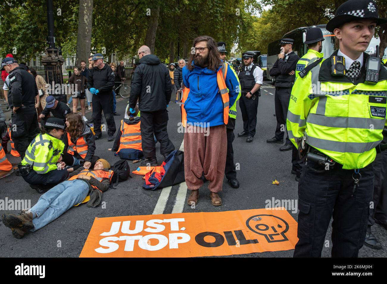 London, UK. 14th October, 2022. Climate activists from Just Stop Oil ...
