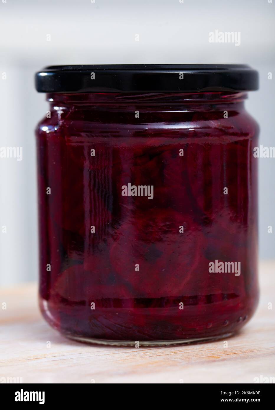 Glass jar of homemade pickled beetroot Stock Photo - Alamy