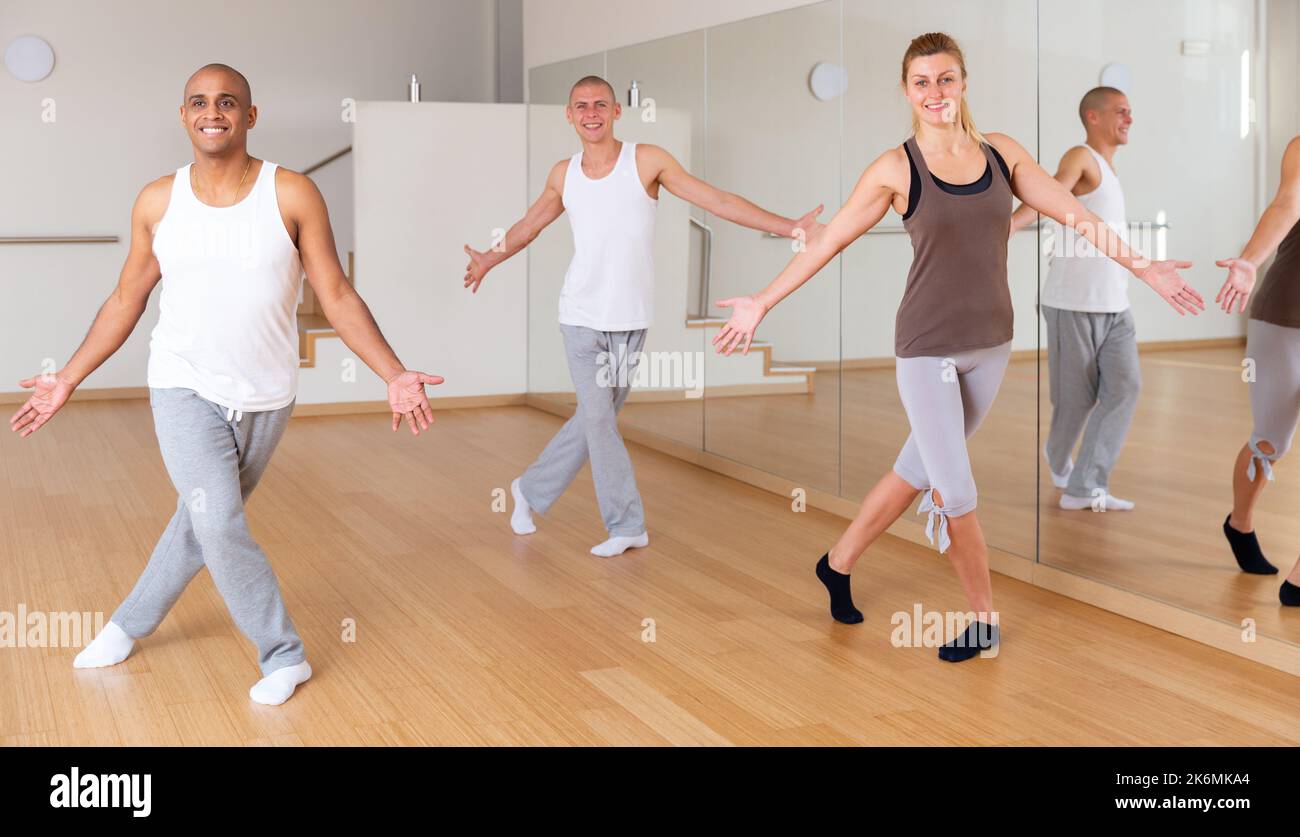 Group of activity people practicing dance techniques Stock Photo - Alamy