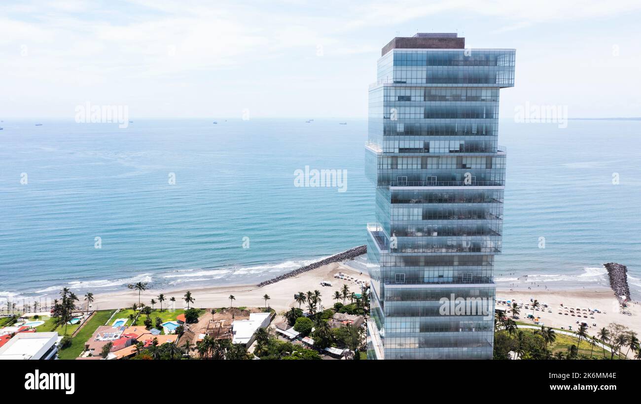 Aerial morning skyline view of downtown Boca del Rio, Veracruz, Mexico ...