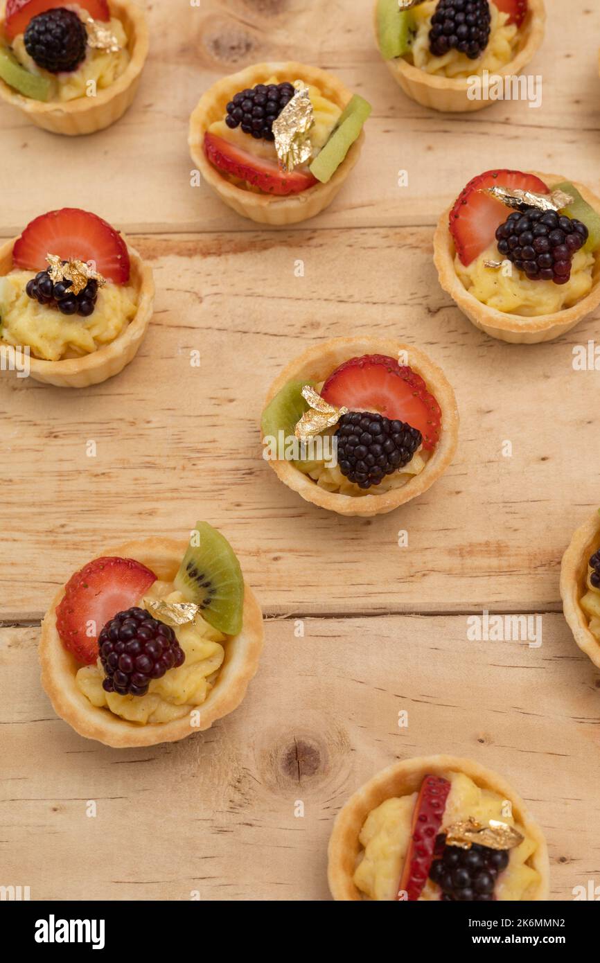 gourmet type pastries, cake with strawberry, blackberry and pastry ...