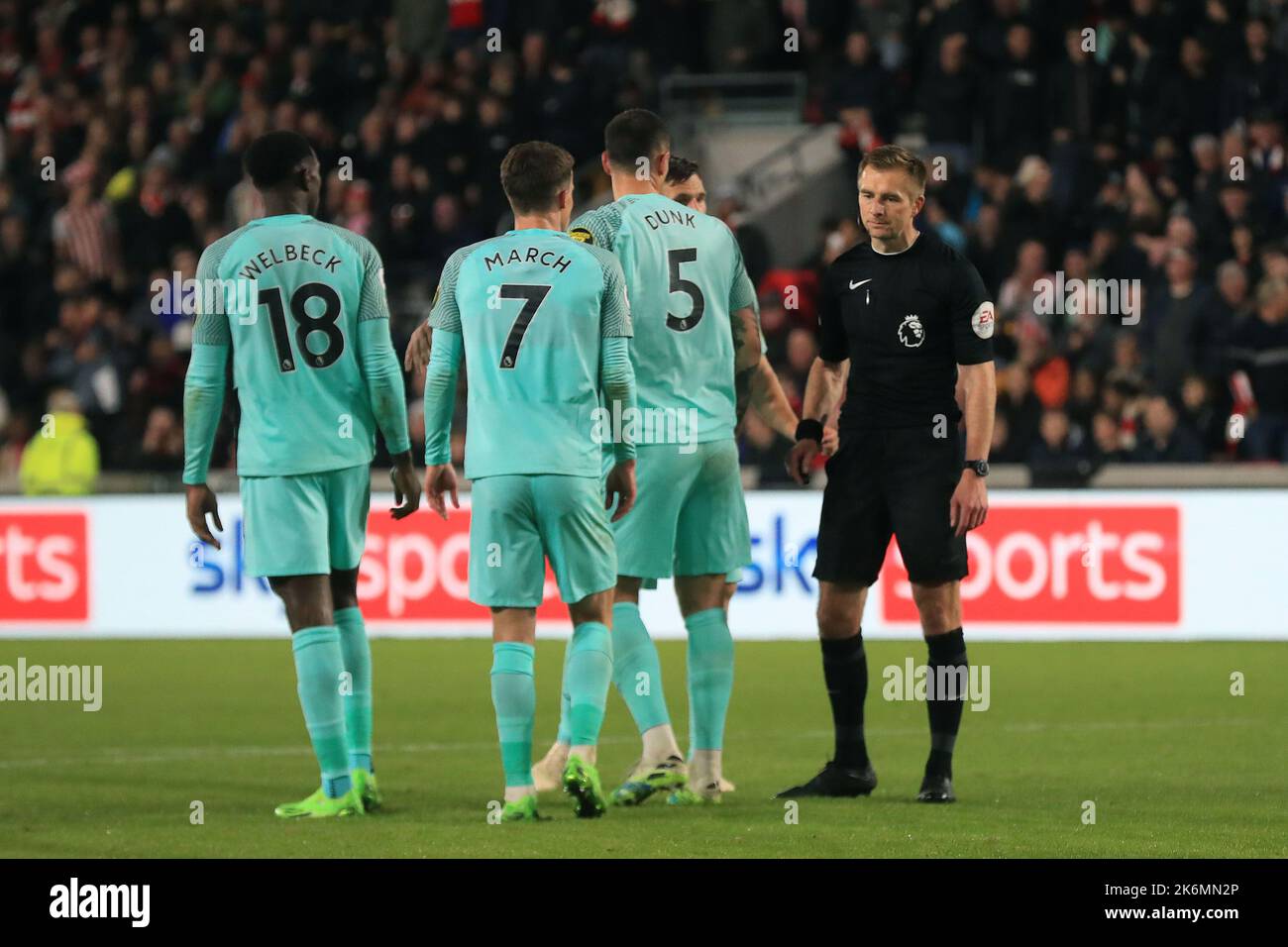 Referee, Michael Salisbury explains his decision to Brighton & Hove ...