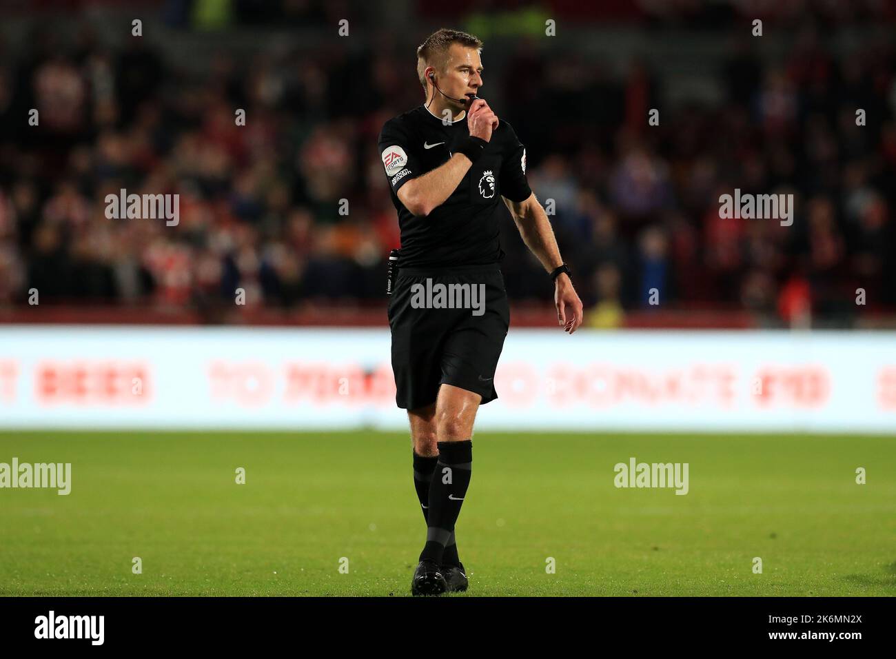 Referee, Michael Salisbury seen during the Premier League match ...