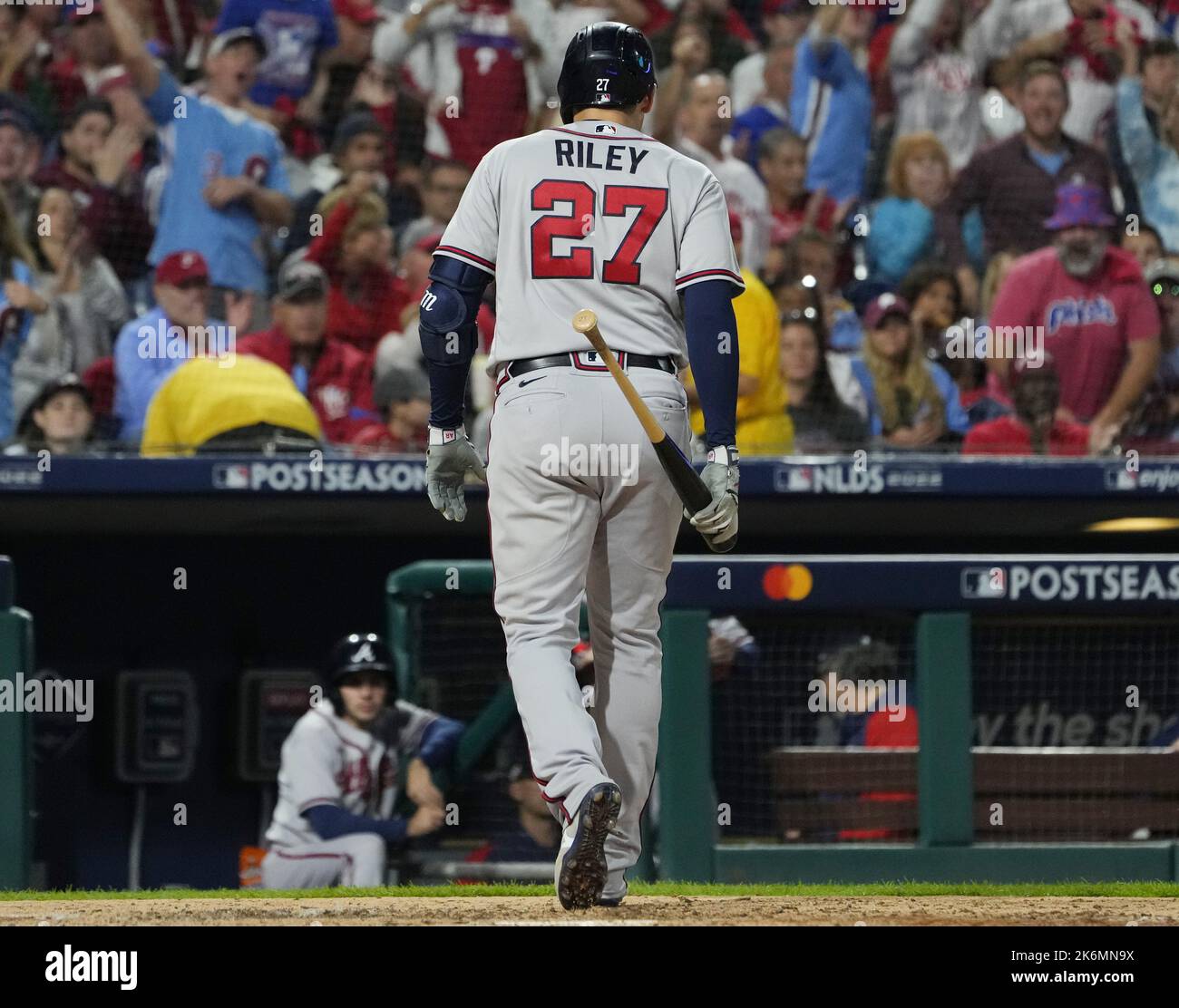 Philadelphia, USA. 14th Oct, 2022. Atlanta Braves Austin Riley walks to ...