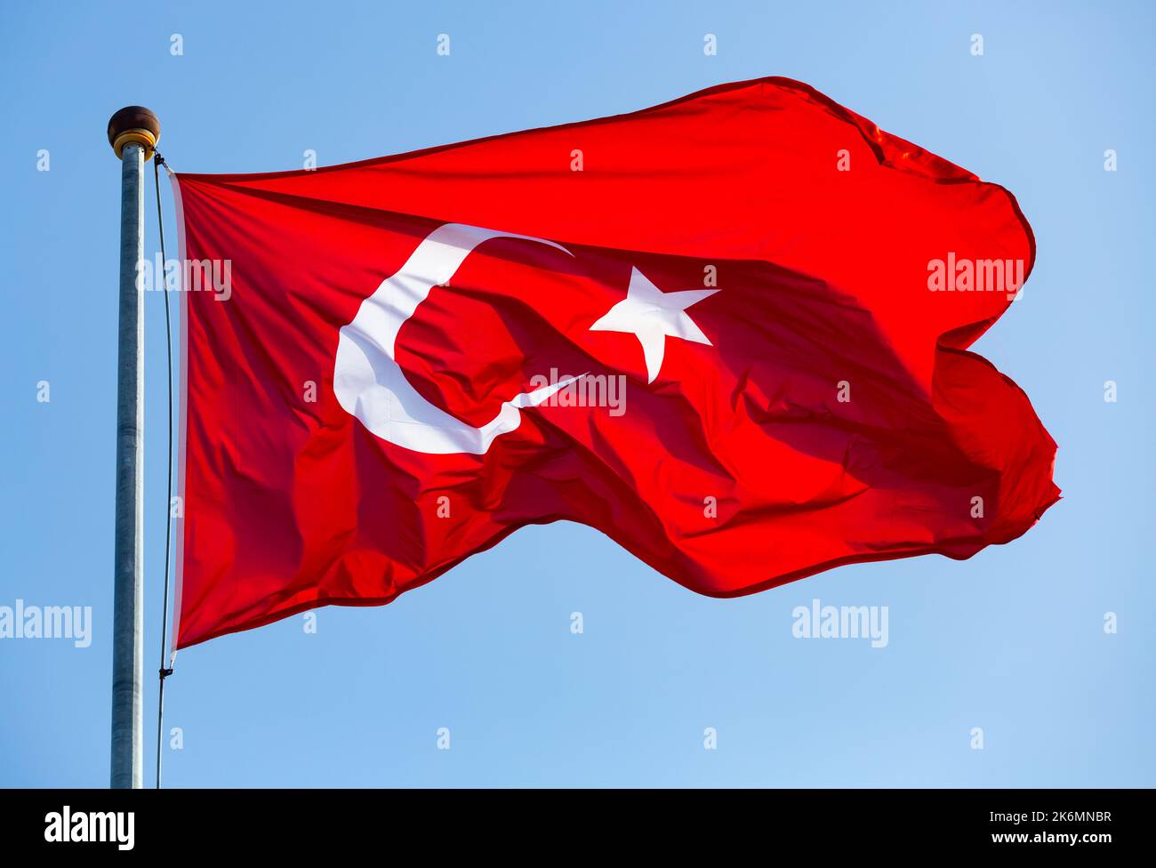 Flag turkey waving wind in hi-res stock photography and images - Alamy