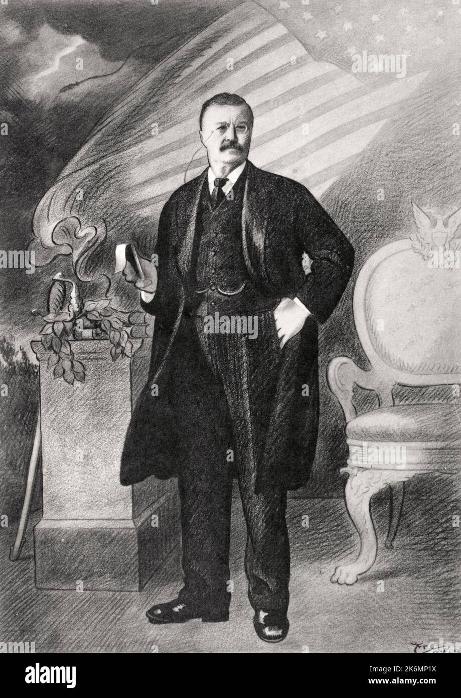 A portrait of President Theodore Roosevelt who was the 26th president ...