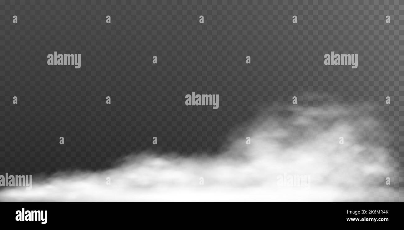 Fog or smoke isolated transparent special effect. White vector ...