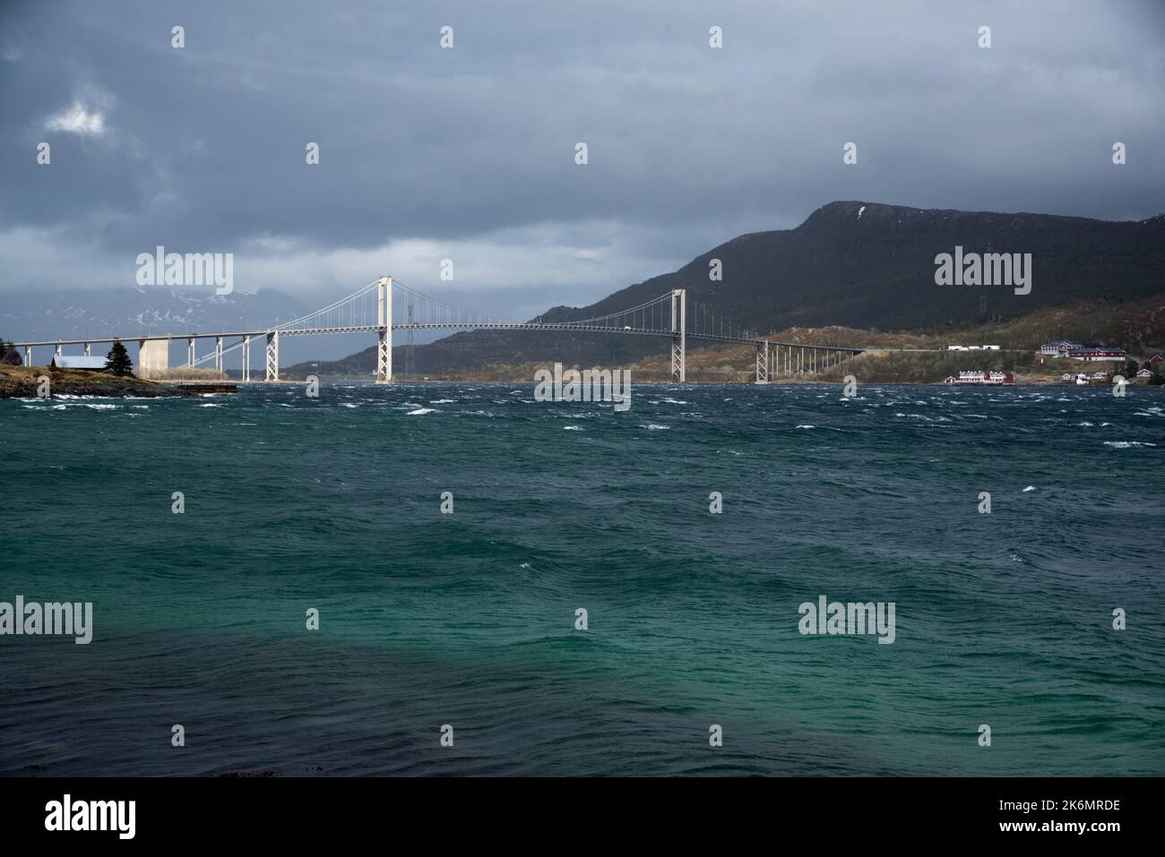 1007 meter long suspension road bridge Tjeldsund Bridge is connecting ...